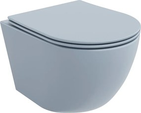 Mexen Lena WC mísa Rimless se sedátkem slim, duroplast, šedo-modrá matná - 30224069