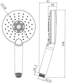 Mereo Mereo, Ruční sprcha třípolohová O 12cm, CB565G