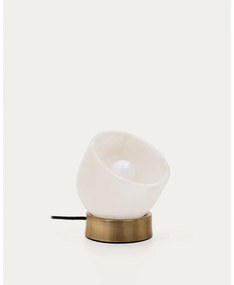 Krémová/v mosazné barvě stolní lampa (výška 17 cm) Shenli – Kave Home
