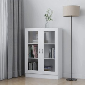 vidaXL Vitrína 82,5 x 30,5 x 115 cm kompozitní dřevo [802755] Barva: Bílá