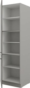 GREY gr | vysoká skříňka 60 DK-210 2F potravinová s policemi | 60 cm | světle šedá/tmavě šedá lesk