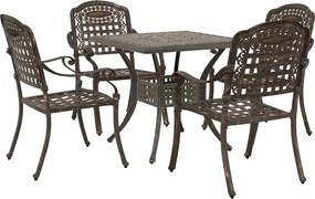 vidaXL Sada zahradního stolu 5 pcs Bronzová Odlévaný hliník [3334728]