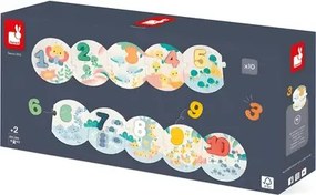 JANOD Vkládací puzzle Moje první čísla / 2v1 / 10+10 dílků / od 2 let