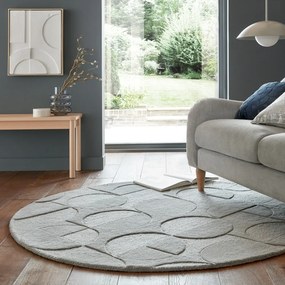 Flair Rugs, Kusový koberec Moderno Gigi Grey kruh, 160x160 (průměr) kruh, šedá, ložnice