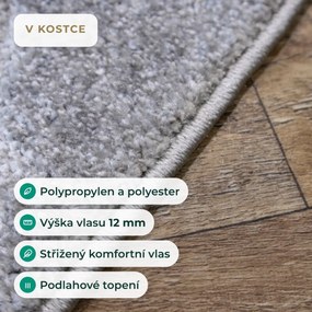Angel Carpet, Kusový koberec Aurora 11 Grey, 120x170, šedá, kancelář