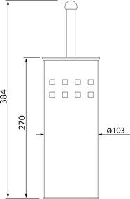 Aqualine Aqualine, SIMPLE LINE WC kartáč válcovitý s otvory, bílý, 04002W