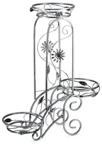 Stojan na květiny 88x65 cm stříbrná