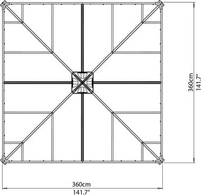 Zahradní hliníkový altán Palram Palermo 3600