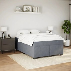 Box spring postel s matrací tmavě šedá 160x200 cm samet 3285294