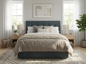 Čalouněná postel boxspring DIRELIS VIBE 180x200 cm tmavě šedá Matrace: Matrace Bonell pružinová