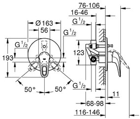 Grohe Eurostyle Baterie vanová 33637003