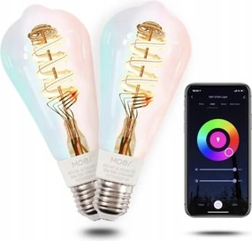 2 X Smart Led žárovka E27 Moes Tuya