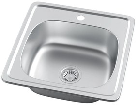 Erga HD, 1-komorový ocelový dřez 485x485x160 mm, vzor dekor, ERG-MLS-HD4848D