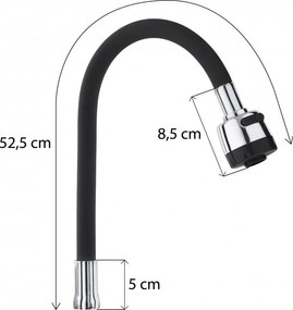 Erga Diosa, elastické rameno, černá-chromová, ERG-YKA-BZ.TUD-1-G-BLK