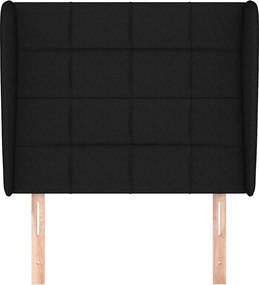 Čelo postele typu ušák černé 103x23x118/128 cm textil 3117948