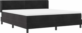 Postel s boxspringem s čelo Černý 200 x 180 cm samet 3341482
