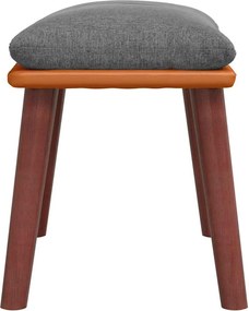 Podnožka světle šedá 45x29,5x35 cm textil a umělá kůže 341479