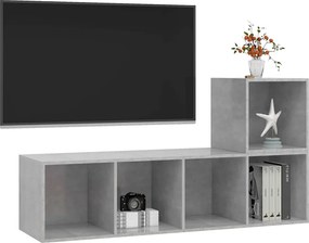2dílný set TV skříněk betonově šedý dřevotříska 3079803