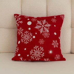Povlak na polštář z mikrovlákna SNOWFALL 45x45 cm, červený