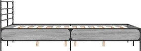Rám postele šedý sonoma 120 x 200 cm kompozitní dřevo a kov 3280040
