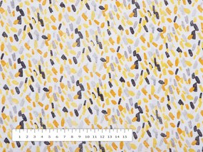 Biante Dekorační povlak na polštář Leona LN-045 Žlutošedé čárky na bílém 40 x 40 cm