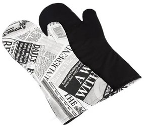 Bellatex Grilovací rukavice Noviny černá, 22 x 46 cm, 2 ks