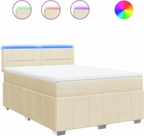 Box spring postel s matrací krémová 140x200 cm textil 3289396