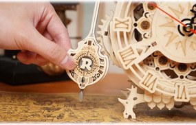Hračka Robotime 3D dřevěné mechanické puzzle Soví hodiny