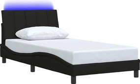 Rám postele bez matrace Hanko černý 100 x 200 cm textil 3310442