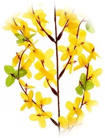 Sada 3 ks umělá rostlina Forsythia, v. 52 cm