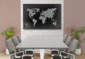 Obraz stará mapa světa na abstraktním pozadí v černobílém provedení Varianta: 120x80