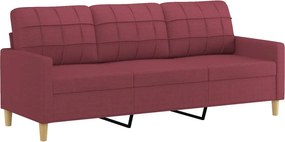 3dílná sedací souprava s polštáři vínová textil 3201264