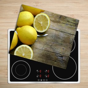 Skleněné deska do kuchyně Citrony na dřevo 60x52 cm