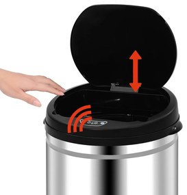 Odpadkový koš s automatickým senzorem 30 l nerezová ocel - Default Title