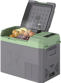 Outsunny 24,2litrový kompresorový chladič - elektrický chladič s LED ECO režimem, tichý mrazicí box, termobok, mini lednička 12/220 V pro auto, truck,