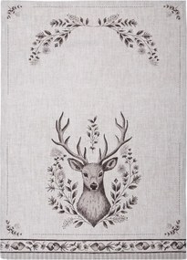Béžová kuchyňská utěrka s jelenem Gentle Wilderness - 50*70 cm