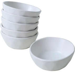 Sada 6 kameninových misek Facetta 12 cm, bílá
