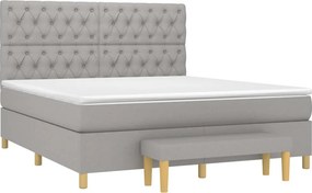 Box spring postel s matrací světle šedá 160 x 200 cm textil 3137405