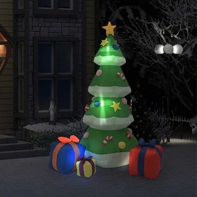331433 vidaXL Nafukovací vánoční stromek s LED dovnitř i ven 240 cm