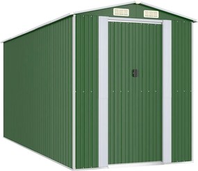 Zahradní kůlna zelená 192x440x223 cm pozinkovaná ocel 3147430