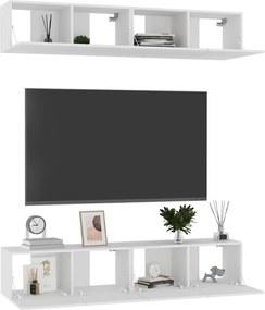 TV skříňky 4 ks bílé 80 x 30 x 30 cm kompozitní dřevo 3074451