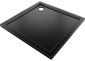 Mexen Flow čtvercová sprchová vanička slim 110 x 110 cm, černá matná - 46S701111