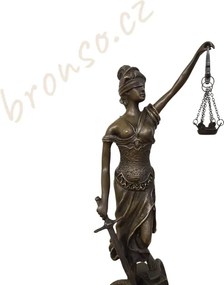 Spravedlnost – Justitia Themis, bronzová socha, elegantní soška bohyně práva