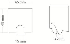 Sapho, Věšáček samolepící, 4 ks, černá matná, 33201
