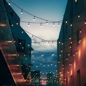 Zahradní světelná girlanda 20 LED teplá bílá E27 20m