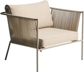 Krémové/taupe kovové/polstrované zahradní křeslo Zivia – Kave Home