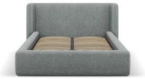 Tmavě šedá čalouněná dvoulůžková postel s úložným prostorem s roštem 140x200 cm Jason – Windsor &amp; Co Sofas