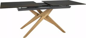 Jídelní rozkládací stůl Loreto 180/230 cm keramika hnědý/dub přírodní