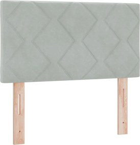 Postel s boxspringem s čelo Světle šedá 200 x 80 cm samet 3341492