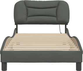 Rám postele s LED bez matrace Hvar Tmavě šedá 90x200 cm Látka 3213677